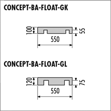 LUX ELEMENTS®-CONCEPT-BA-FLOAT - Seat variant in “floating” design