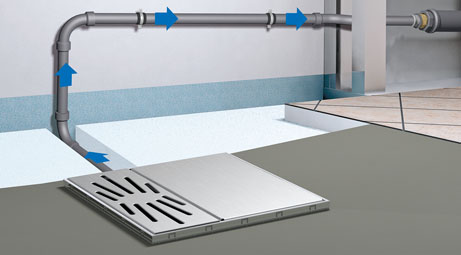 LUX ELEMENTS® TUB-PUMP - Shower base with integrated floor drain pump